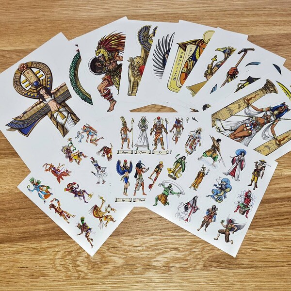 Aztec Mythology Gods Sticker - Ancient Mayan Civilization Decal - Aztec ...