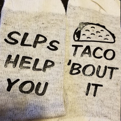 Funny Socks Novelty Socks SLP Gift Idea Speech Therapist Gift Text on ...