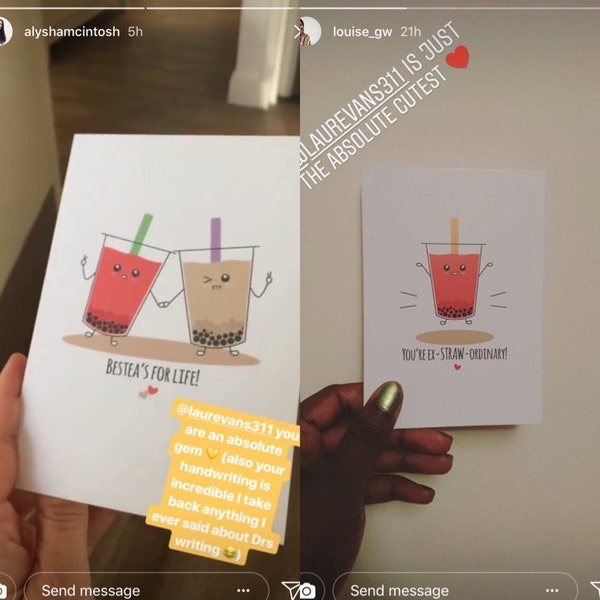 Bubble Tea Greeting Card, Boba Tea, Valentines Day Card, Anniversary ...