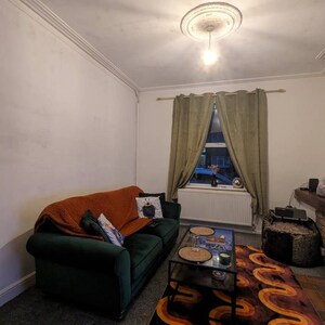 Yellow and Black Mid Century Modern Rug, Scandinavian Style, Living ...