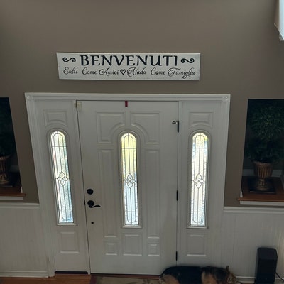 Large Italian Sign, Welcome, Enter as Friends, Leave as Family ...