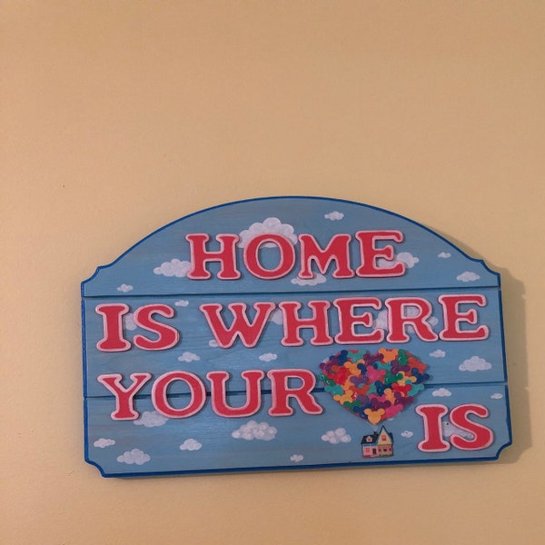 UP! Inspired Home is Where Your Heart is Wooden Sign - Etsy