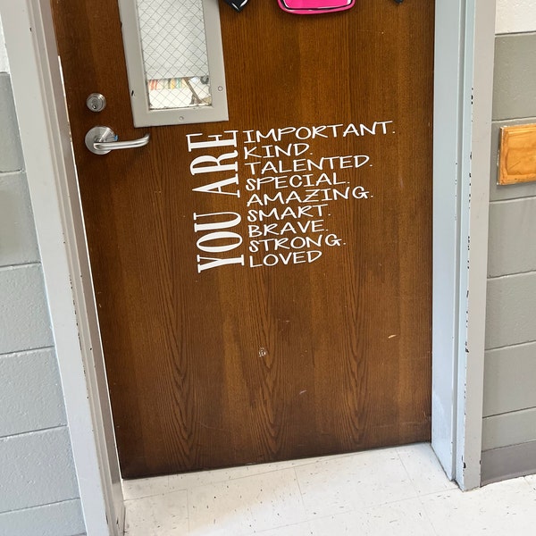 You Are Positive Affirmations Classroom Door Vinyl Wall Decal School ...