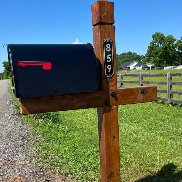 Mailbox With White Vinyl Post, Decorative Base, and Federation Style ...