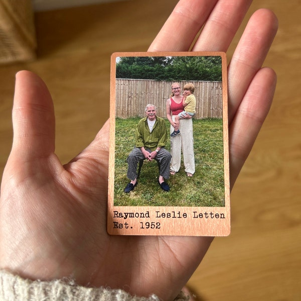 Personalised Solid Copper Wallet Photo Card, Wallet Insert, Wallet Card ...