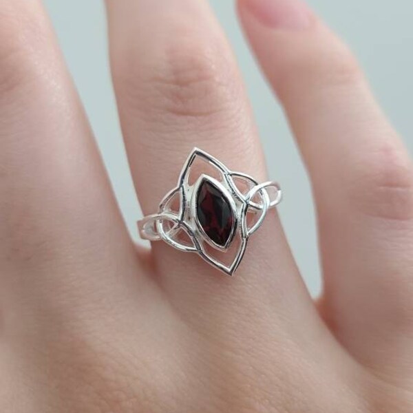 Natürlicher Amethyst Ring, 925 Sterling Silber Ring, Solitär Ring ...