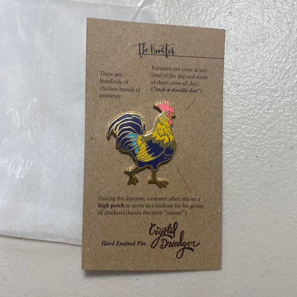 Rooster - Hard Enamel Pin in Gold - Etsy