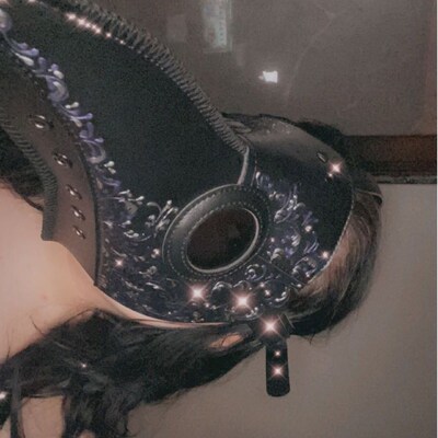 Black Plague Doctor Mask Purple Blue Filigree Plague Mask for Women and ...