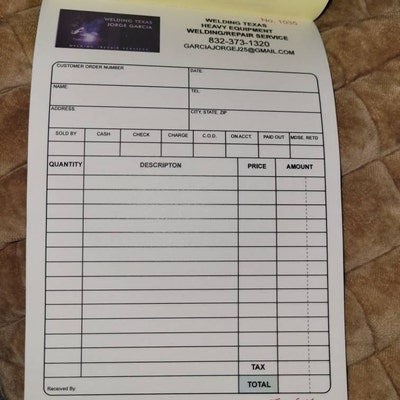 2 Part NCR Custom Invoices 100 Sets 81/2 X 11 - Etsy