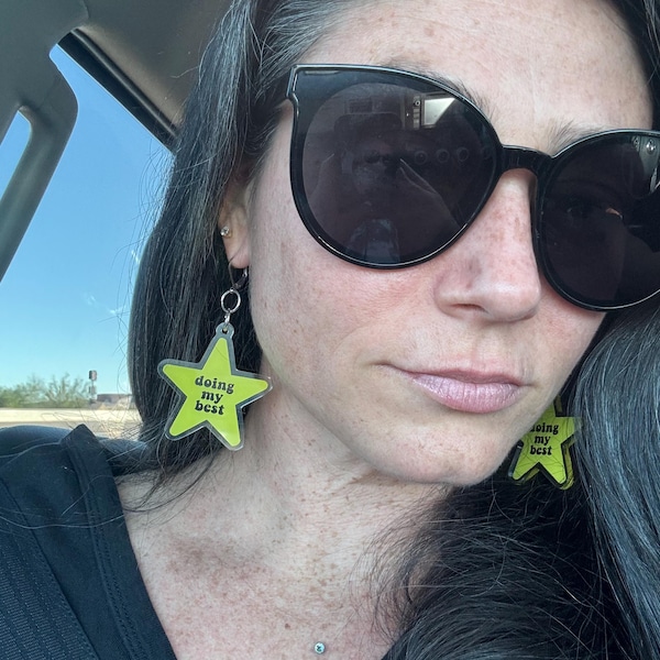 Star Shaped Earrings, Doing My Best Earrings, Meme Earrings, Funny ...