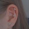 Hidden Star Helix Piercing Helix Chain Silver Helix Earring - Etsy
