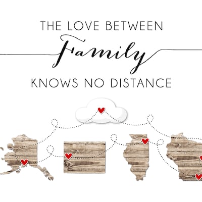 Long Distance Family Moving Gift, Family Separated, Multiple States ...