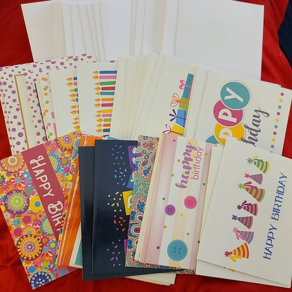 USA Made Birthday Cards Bulk Set – 16 Unique Designs - Etsy