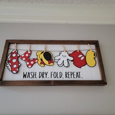 Mickey Laundry Sign Disney Laundry Sign Custom Disney Laundry Sign ...