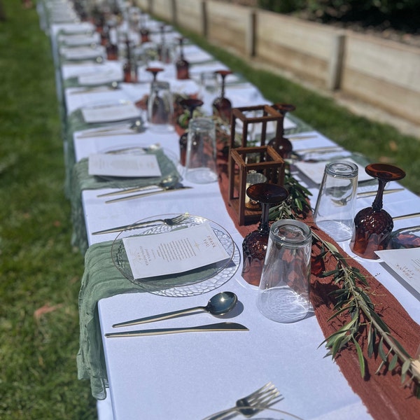 Terracotta Boho Wedding Cheesecloth Table Runner Wedding Arch Tape ...