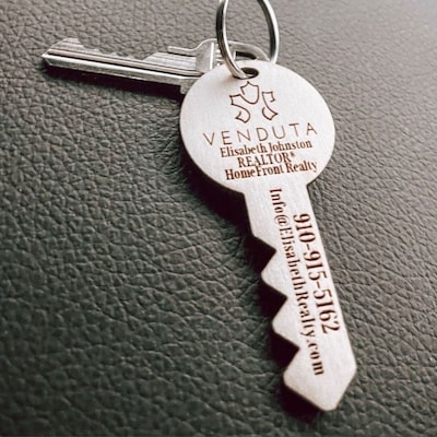 Custom Realtor Keychain, Personalized Wood House Orkey Shape, Unique ...