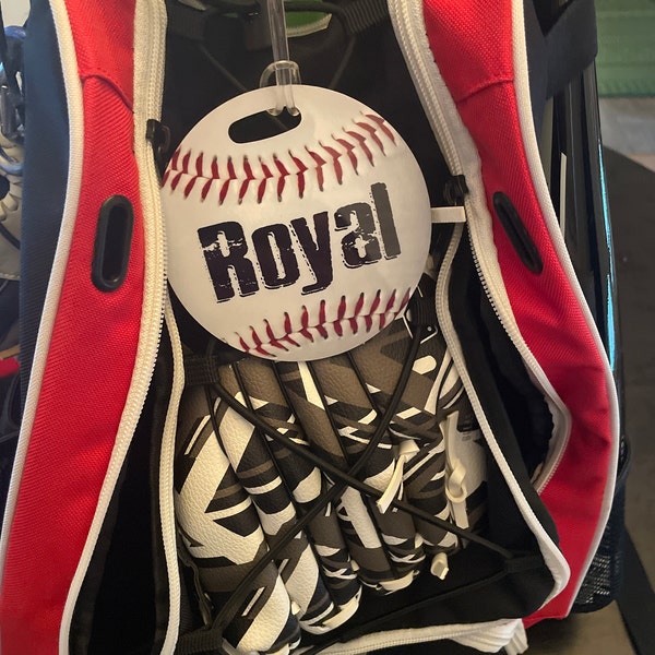 Round Tag, Personalized Sports Bag Tag, Backpack Name Tag, Custom ...