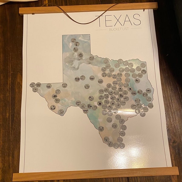 Texas Bucket List Scratch off Map – State Parks & Travel Destinations ...