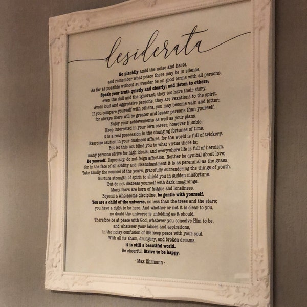 Desiderata Print Desiderata Poem Poster Decor Printable Wall Art Decor ...