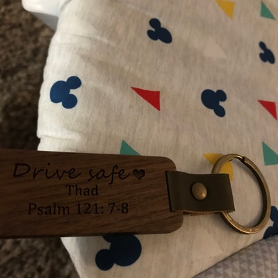 Engraved Wood Key Chain Custom Keychain Gift for Home Car Office ...