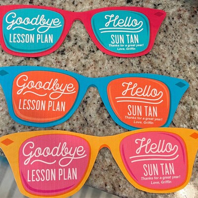 Goodbye Lesson Plan, Hello Sun Tan, Printable Gift Tag, Teacher Gift ...