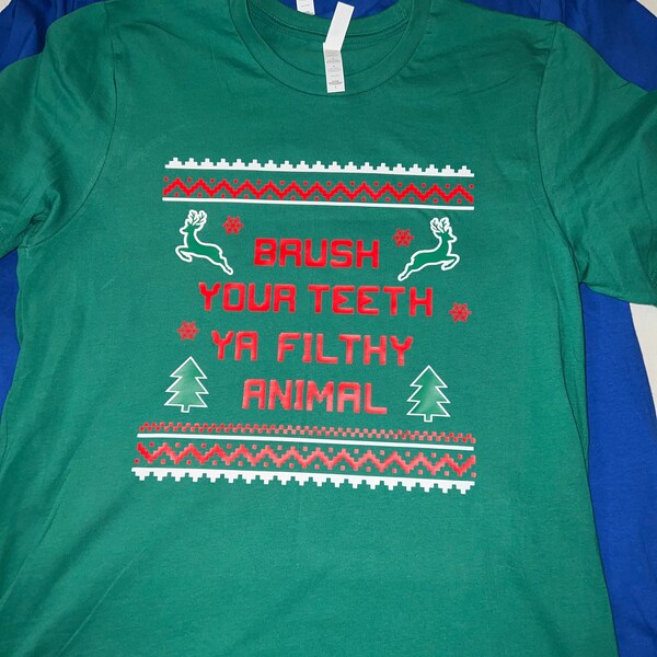 Brush Your Teeth Ya Fhilty Animal Svg-dental Christmas Sweater Png ...