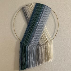 Ocean Cross Overlay Yarn Wall Hanging / Hoop Wall Decor / Macrame Wall ...