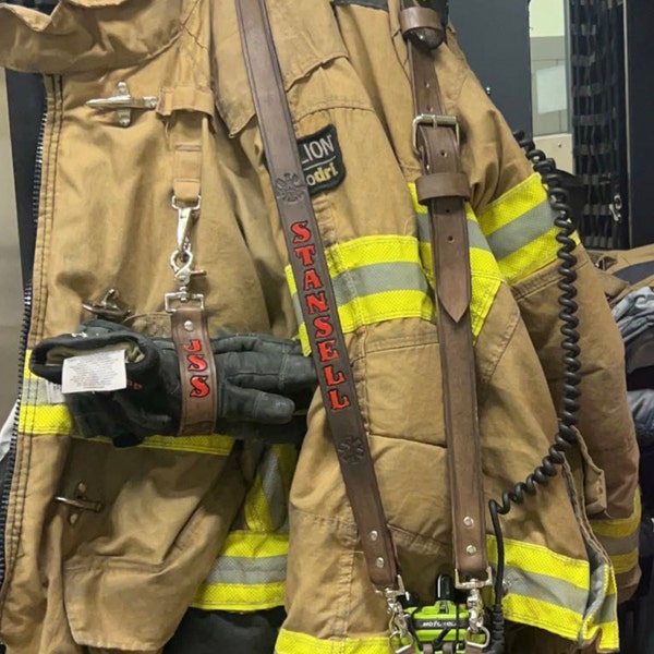 Custom Leather Firefighter Suspenders, Genuine Leather Firefighting ...