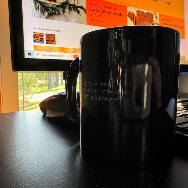 Custom Black Mug, Your Text Here Black Mug, Custom Design Black Mug ...