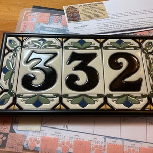 House Numbers Address Tiles Framed Set Custom Address Tiles | Etsy