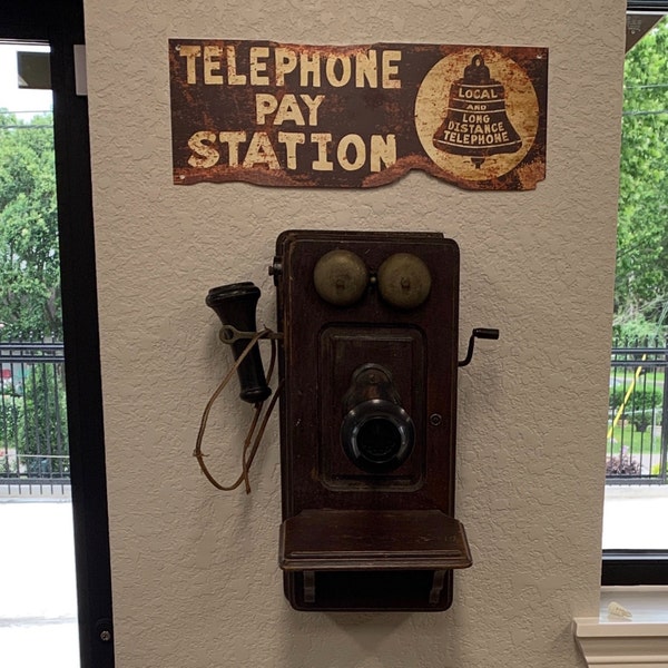 Plasma Cut Aluminum (dibond) Vintage Telephone Sign Rustic Sign Phone ...