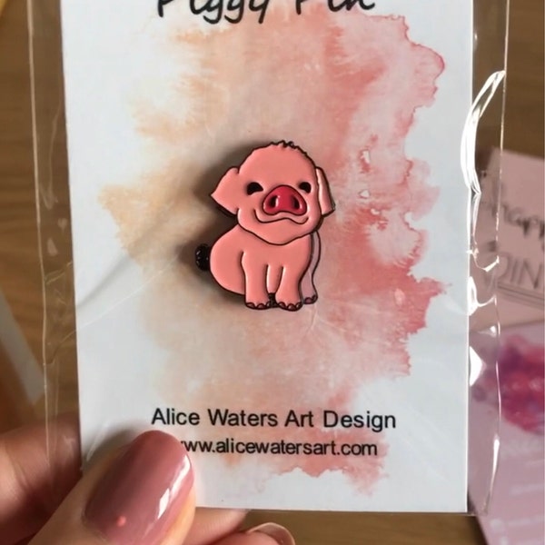 Pig Hard Enamel Pin, Piggy Pin Badge Farm Animal Piglet Cute Pin Pink ...