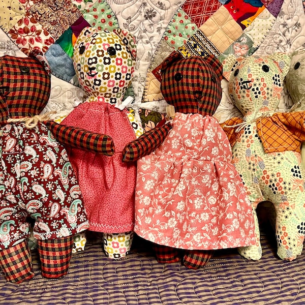 Teddy Bear Sewing Pattern - Bear Doll With Clothes Tutorial - Stuffed ...