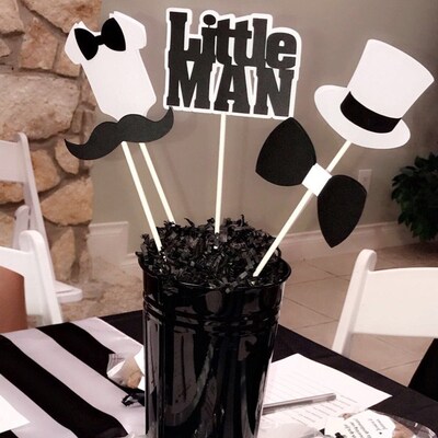 Little Man Table Centerpiece Sticks Little Man Baby Shower - Etsy