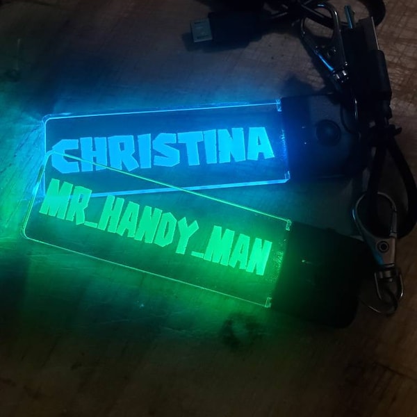 Personalized LED Light up Name Keychain | USA Made | Color Changing ...