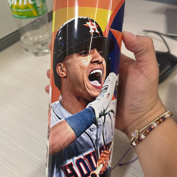 Personalized Glittered Houston Astros Tumbler Blue Glitter Custom ...