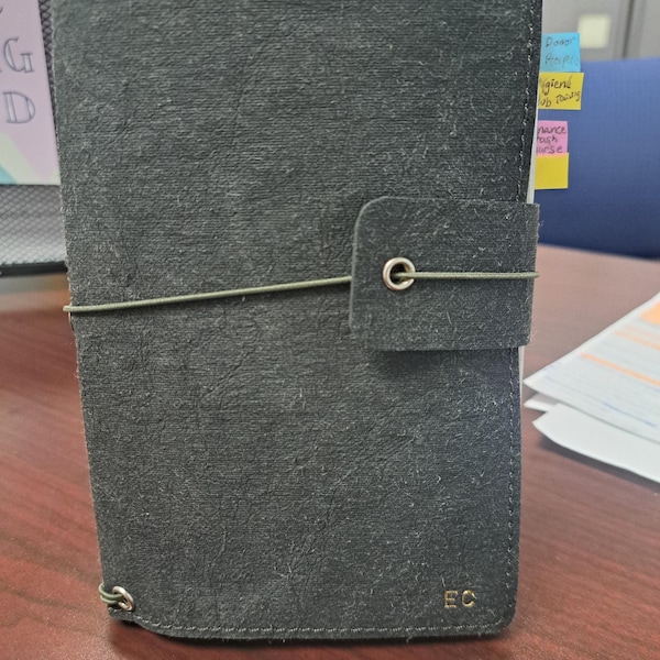 Handmade Travel Notebook Cover, in Ecological Washable Paper, Fauxdori ...