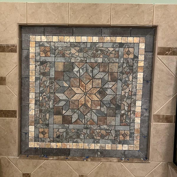 36" X 36" Tile Medallion Mosaic - Happy Floors Phoenix Tile Series - Etsy