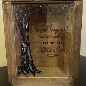 Rustic Unity Sand Ceremony Set Shadow Box, Unity Candle Alternative for ...