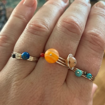 Solar System Ring Set, Planets, Stacking Rings, - Etsy
