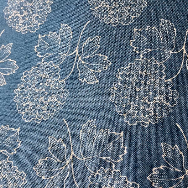 Floral Fabric by Half Yard, Blue Plant Fabric, Blue Floral Printed ...