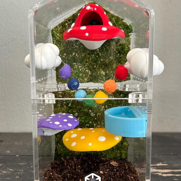 Mushroom Ledge, Cottagecore Jumping Spider Platform, 3D Printed ...