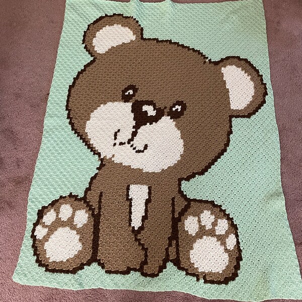 Cute Teddy Bear Graph + Written Pattern for C2C & Tapestry Crochet ...