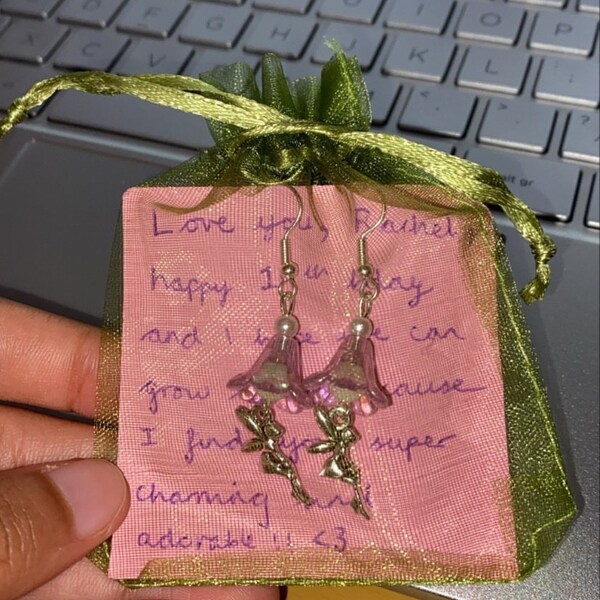 Iridescent Fairy Pearl Flower Fairycore Earrings, Pixie Pixiecore ...