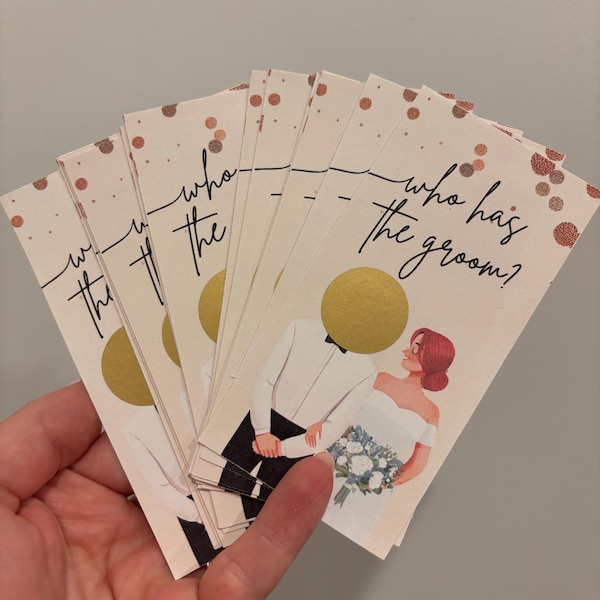 Bridal Shower Game - Who Has the Groom? Scratch off Cards, Custom With ...