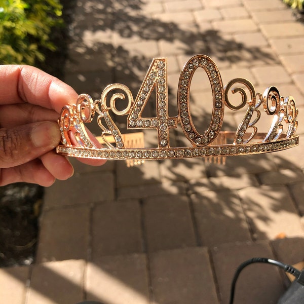 40th Birthday Tiara, 40 Birthday Crown, 40th Party Decoration, 40 Gift ...