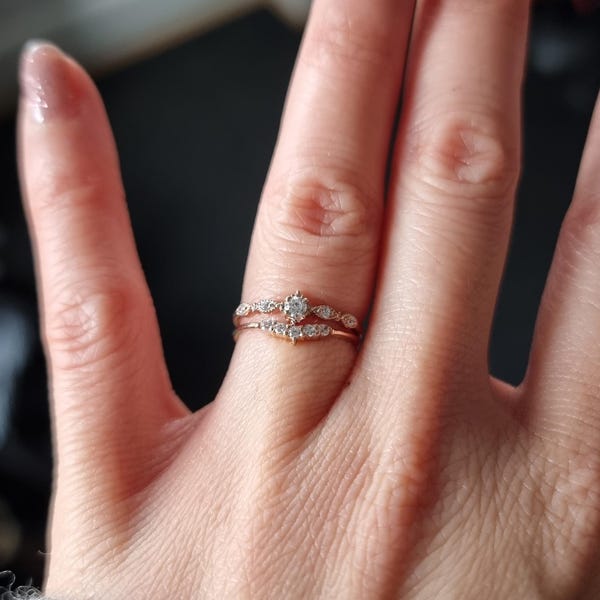 Womens Simple Promise Ring, Small Gold Promise Ring, Triangle Ring ...