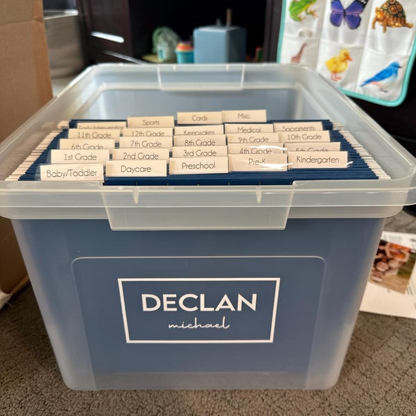 Personalized Kids Memory File Box: School Milestone Keepsake - Etsy