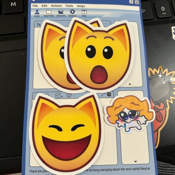 Y2K Animal Jam Cat Emojis Sticker Set - Waterproof - Etsy