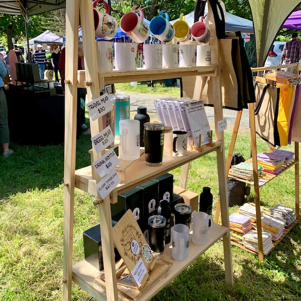 A Frame Display Stand 190cm H X 130cm W X 100cm D With Plywood Shelf ...